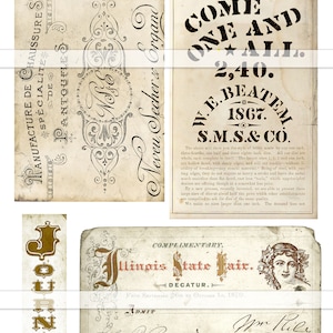 Printable Vintage Ephemera, Junk Journal Digi Kit, Digital Junk Journal ...