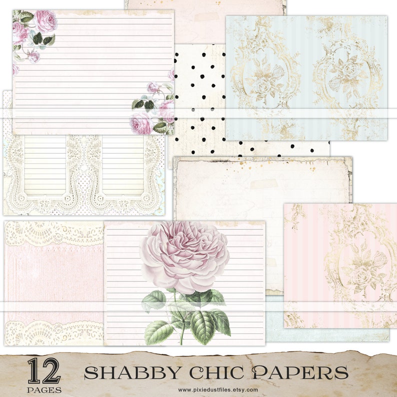 Shabby Chic JUNK JOURNAL Paper Lined Journaling Pages - Etsy