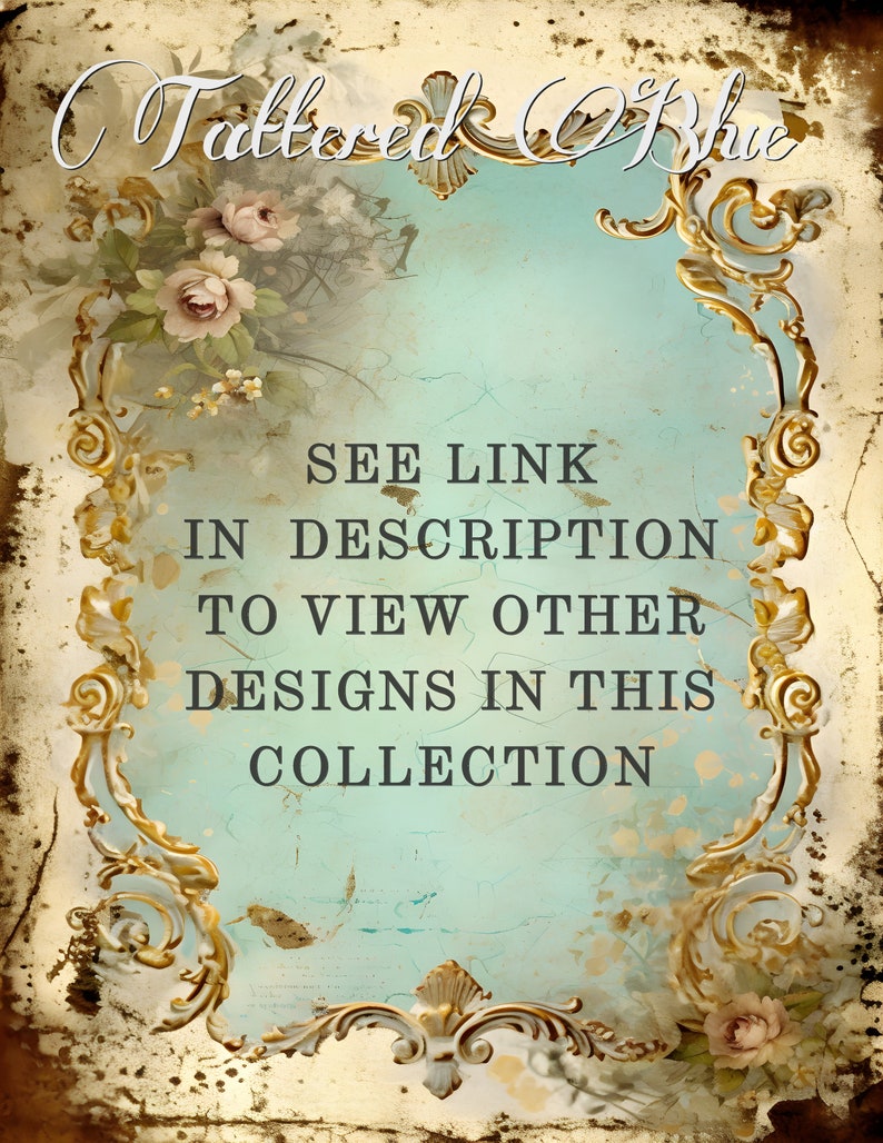 Tattered Blue Junk Journal Kit, Digital Papers, Blue Printable Journal ...