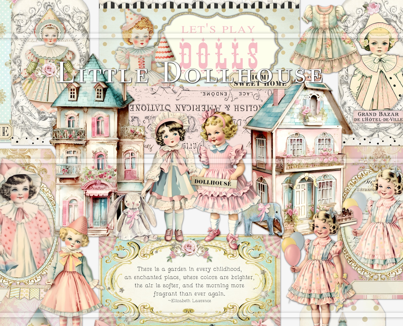 Paper Doll Junk Journal Kit, Tall and Slim Journal, Printable Kit ...