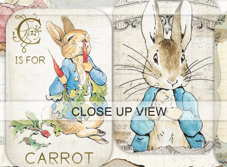 Peter Rabbit Printable Collage Sheet Junk Journal Digital Kit | Etsy