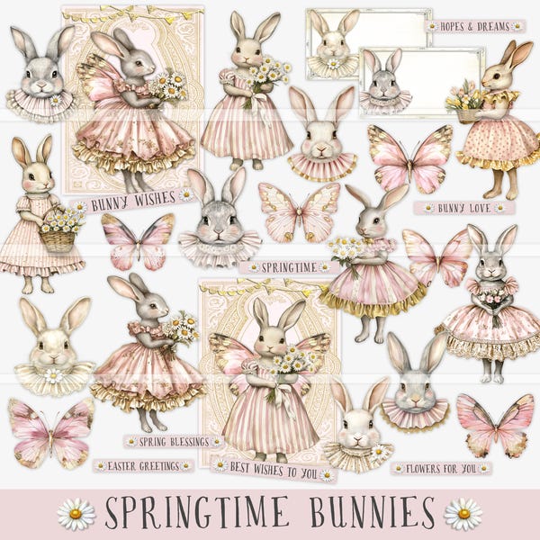 Vintage Bunny Print - Etsy