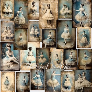 Tattered Blue Junk Journal Kit, Ballerina, Digital Papers, Ballet ...