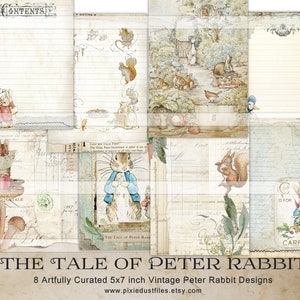 Junk Journal Kit Vintage Peter Rabbit Book Images Beatrix Potter ...