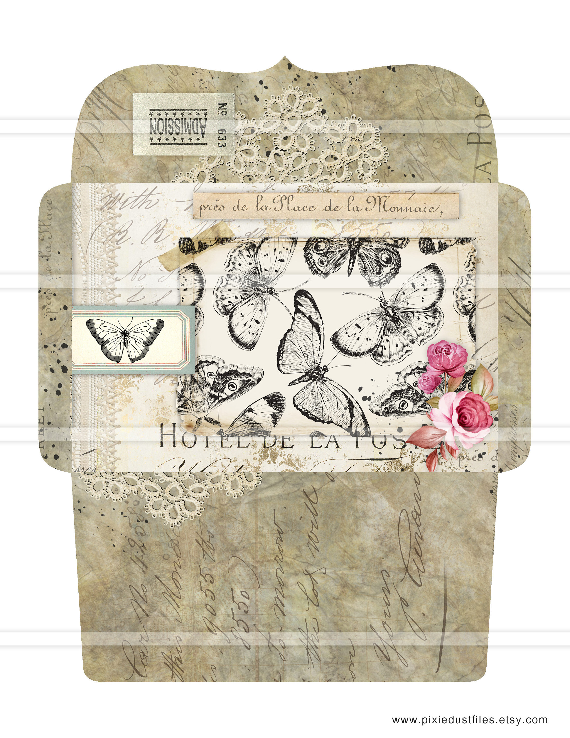 Junk Journal Envelopes Printable Coin Envelope Vintage - Etsy