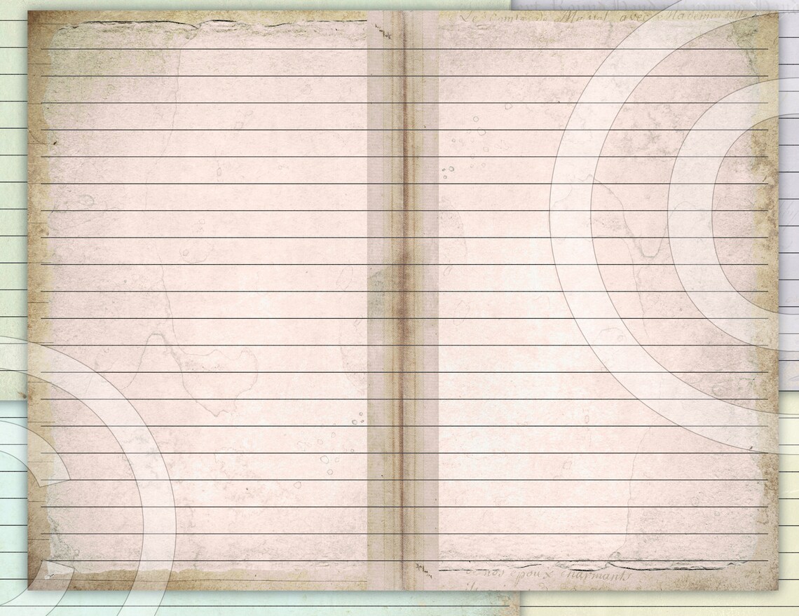 Printable Lined Journal Pages Junk Journal Digi Paper Kit | Etsy