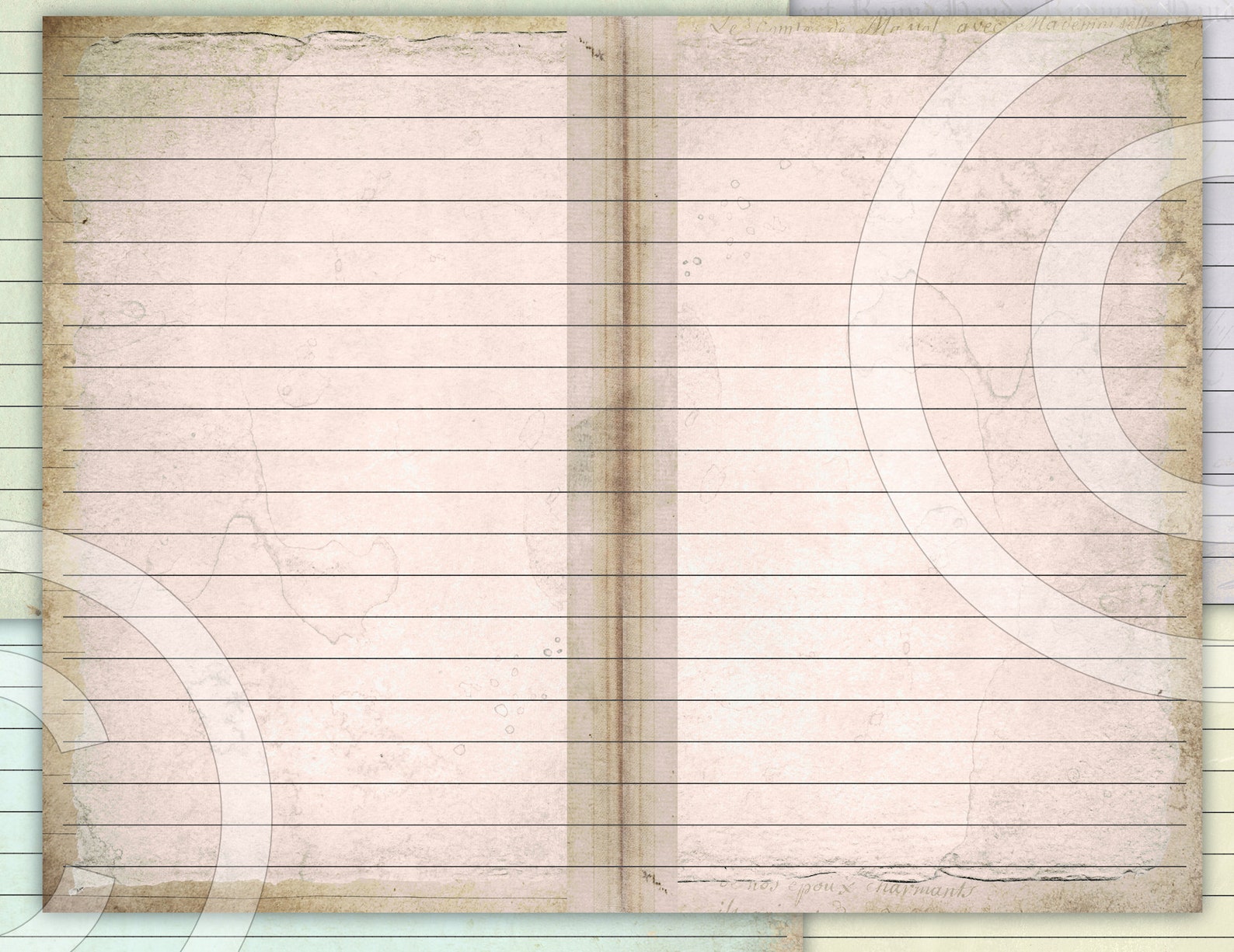 Printable Lined Journal Pages Junk Journal Digi Paper Kit - Etsy