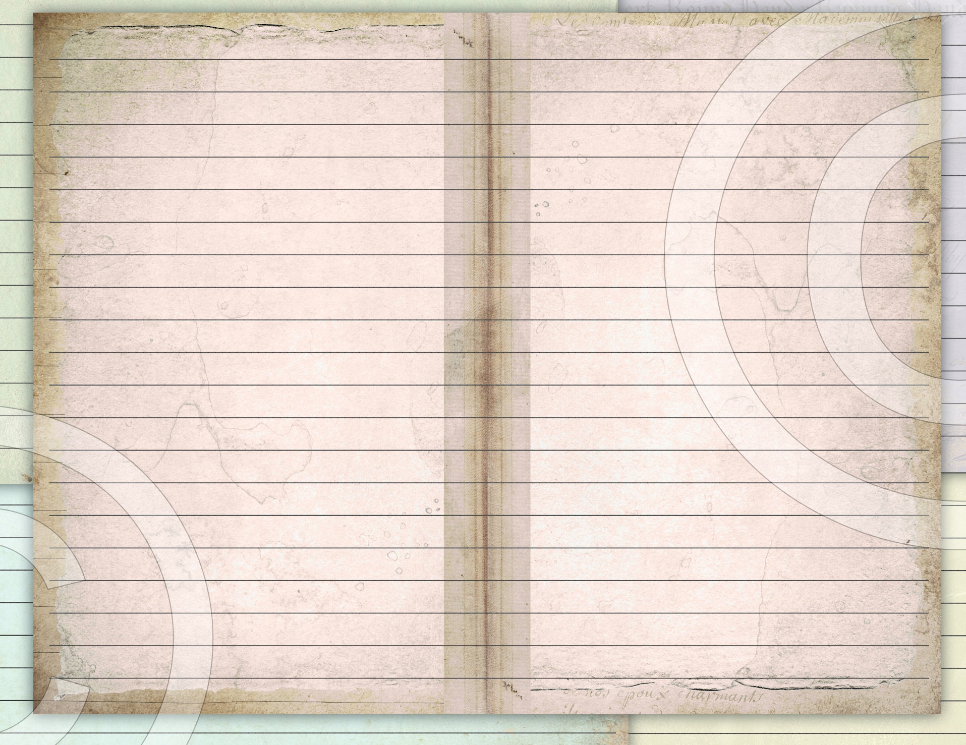 Printable Lined Journal Pages Junk Journal Digi Paper Kit - Etsy