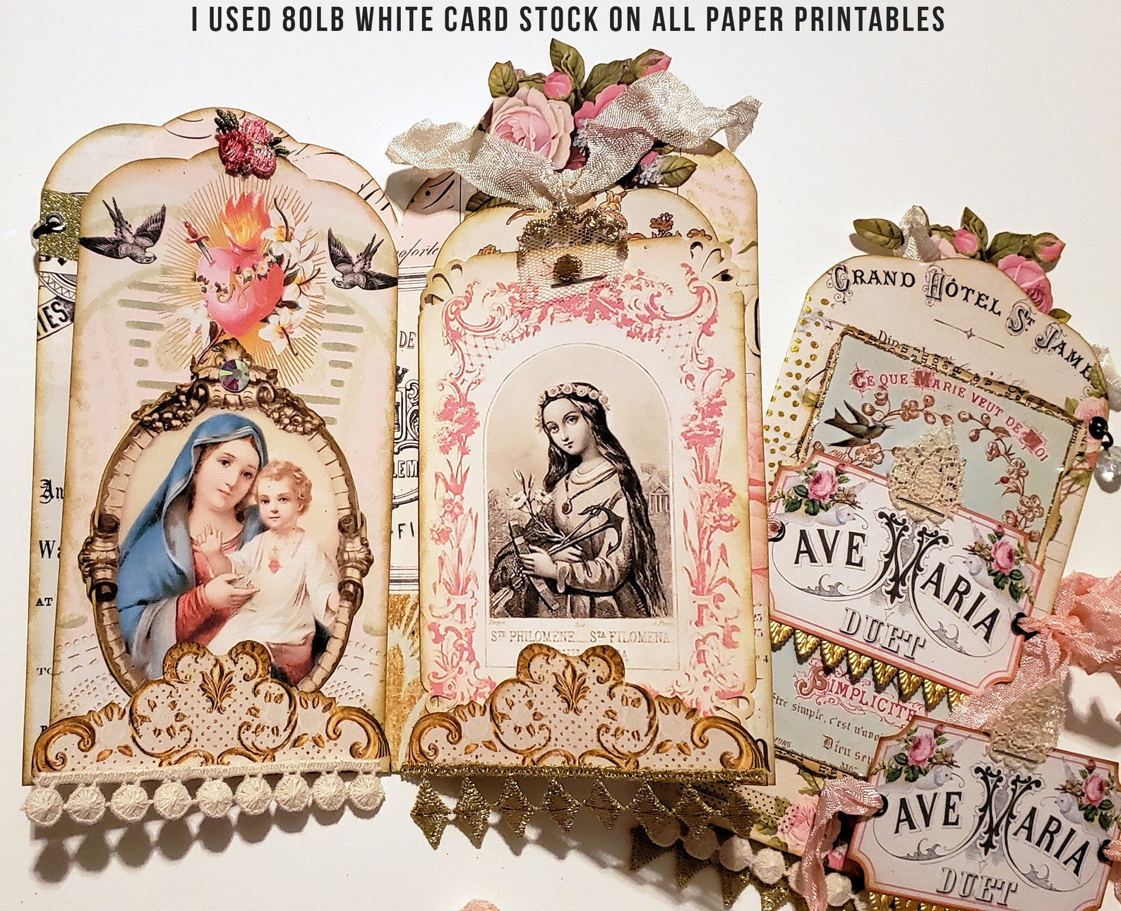 Ave Maria Catholic Prayer Junk Journal Tag Book Printable Digital ...