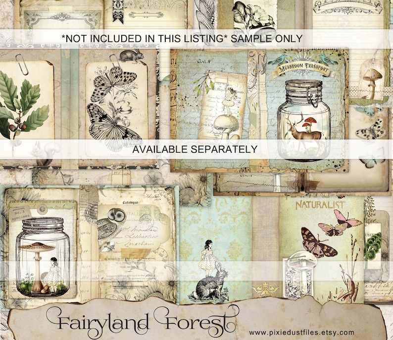 Printable Forest Junk Journal Kit Digital Papers Woodland - Etsy