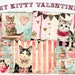 Printable Valentine's Day Junk Journal Kit, Vintage Kitten Clipart ...