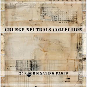 Printable Grunge Junk Journal Printable Papers, Neutrals, Journal Pages ...
