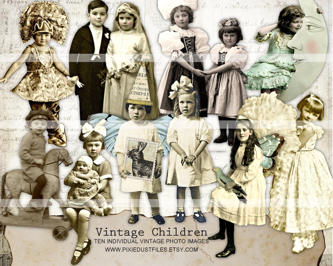 Fussy Cut Ephemera, Vintage Children Images for Junk Journals, Glue ...