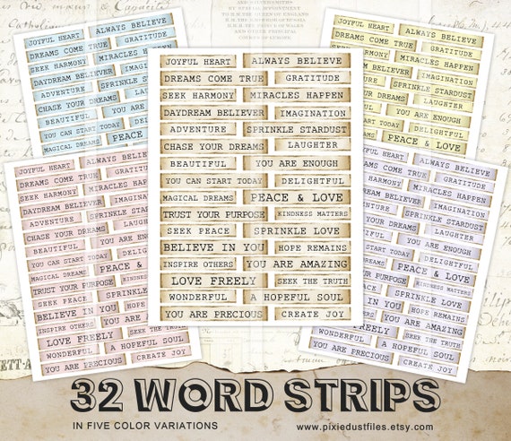 Printable Junk Journal Words Positive Quotes Affirmations - Etsy