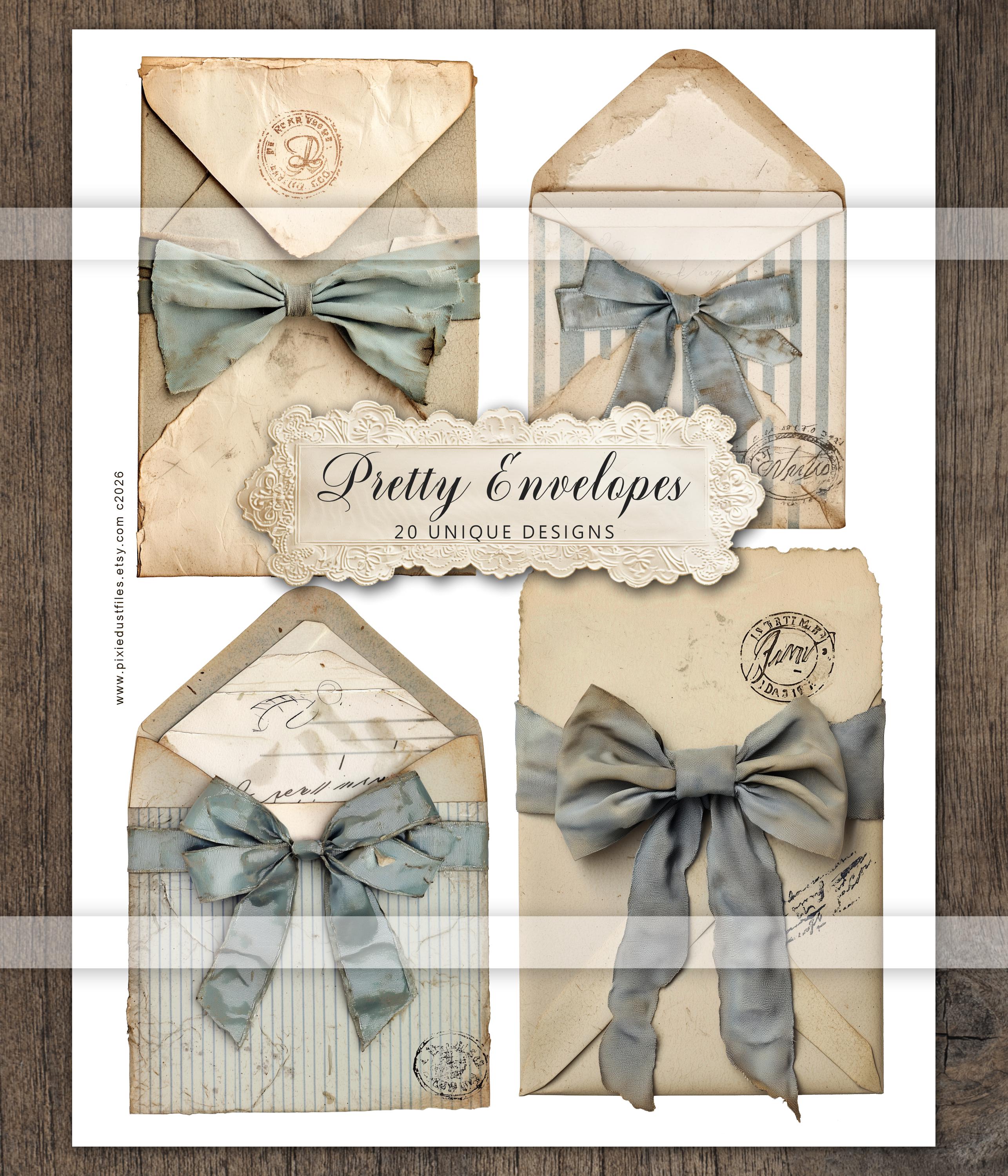 Pretty Envelopes, Printable Junk Journal Kit, Journaling Tags (DIGITAL ...