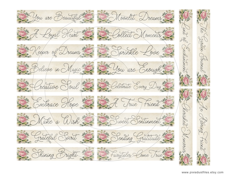 Printable Positive Quotes, Words, Vintage Shabby Chic Labels, Junk ...