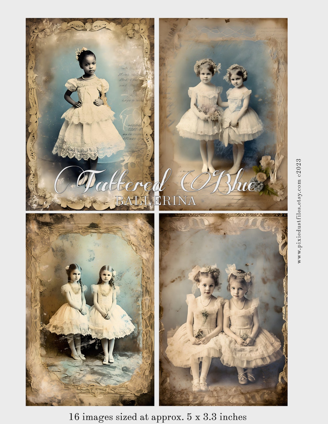Tattered Blue Junk Journal Kit, Ballerina, Digital Papers, Ballet ...