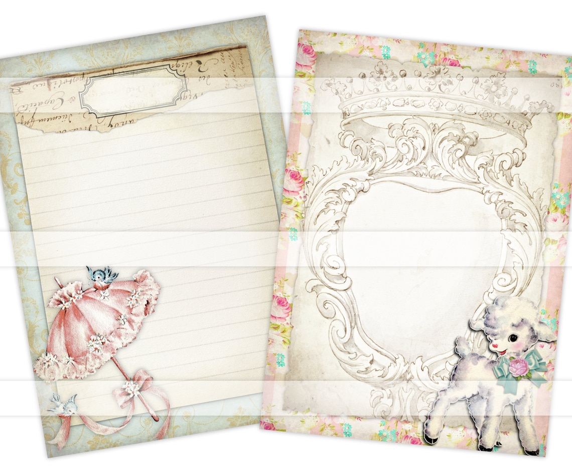 Baby Girl Junk Journal Kit Digital Collage Sheet Printable - Etsy