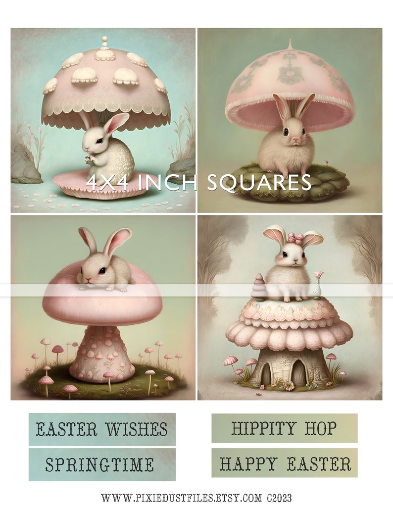 BUNNY RABBIT Printable Download Junk Journal Kit Digital - Etsy