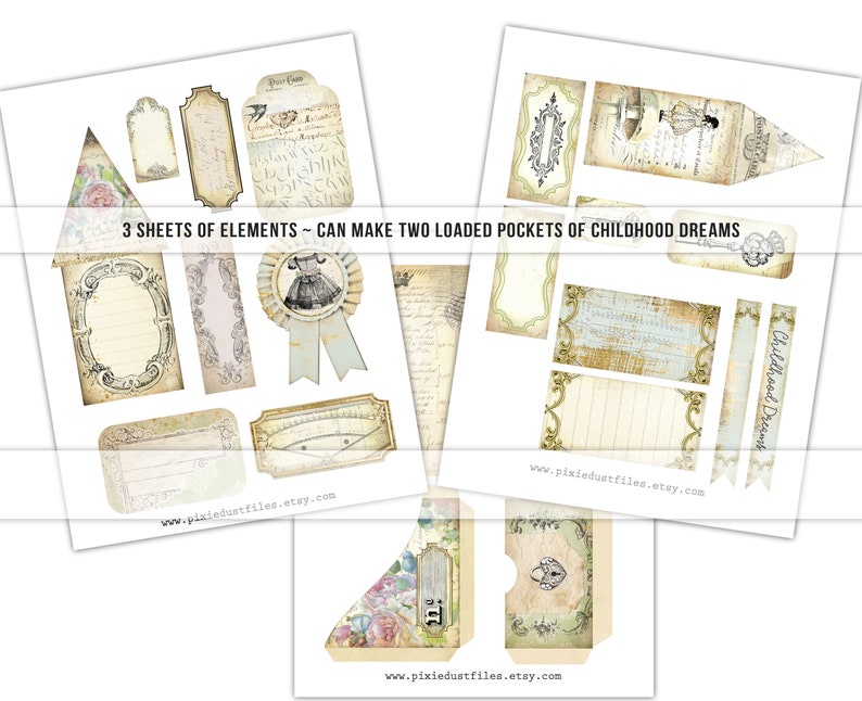Junk Journal Printable Kit Digital Collage Sheet Journal - Etsy
