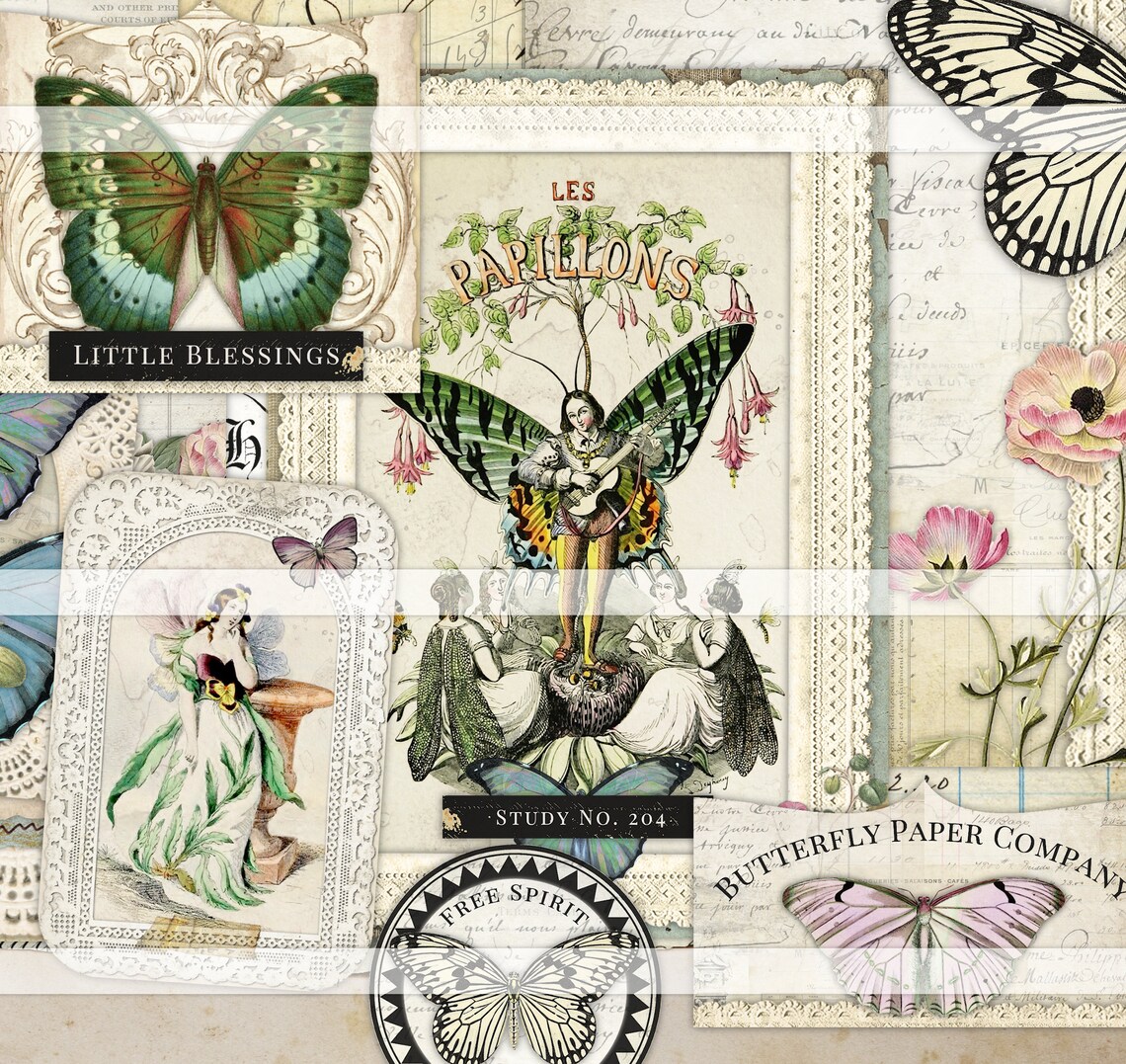 Fairy Junk Journal Kit, Printable Journal Pages, Cover, Vintage ...