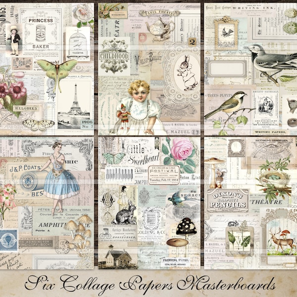 Digital Collage Sheet - Etsy