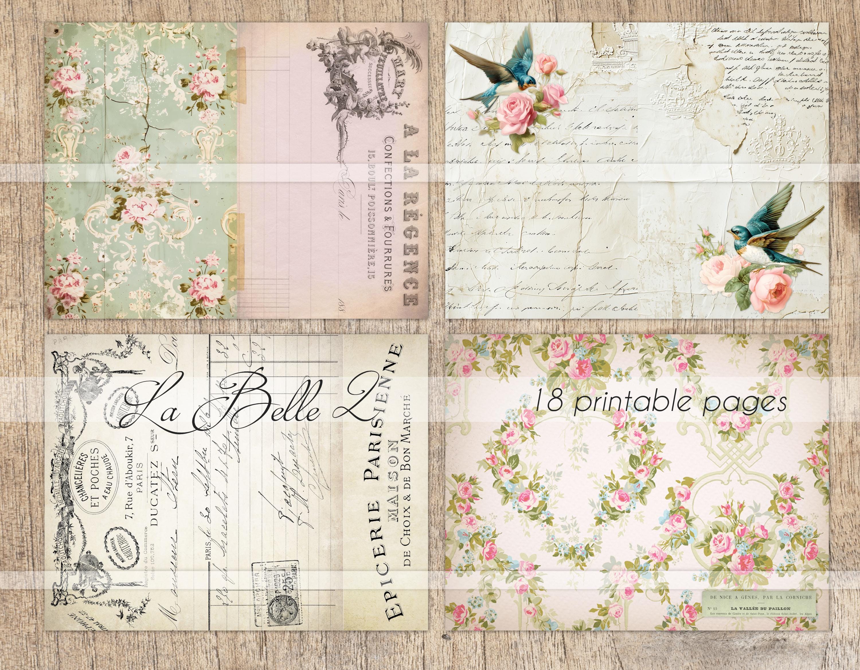 La Belle 2 Junk Journal Kit, Foldable Printable Pages, Vintage Invoices ...