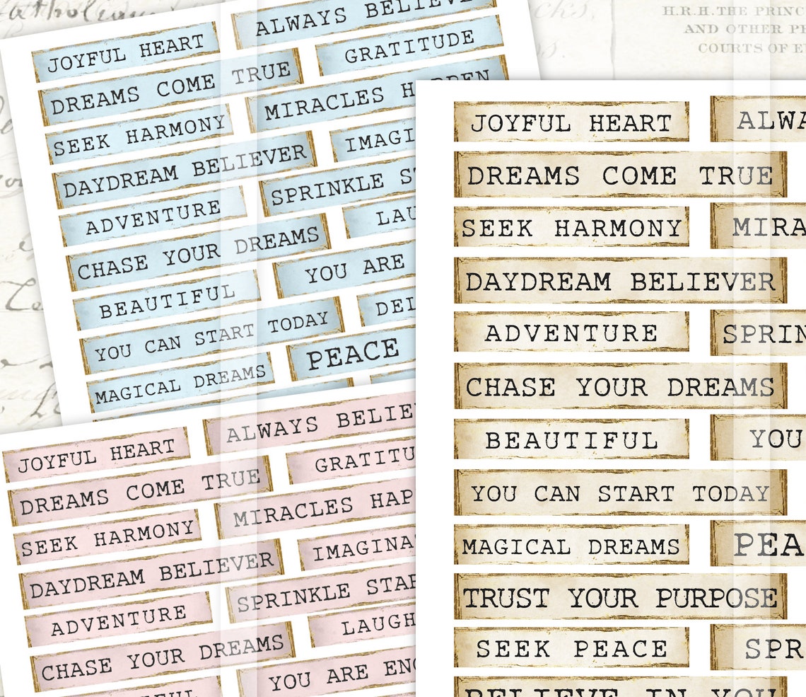 Printable Junk Journal Words Positive Quotes Affirmations - Etsy