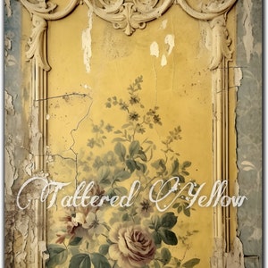 Tattered Yellow Junk Journal Kit, Digital Papers, Green Printable ...