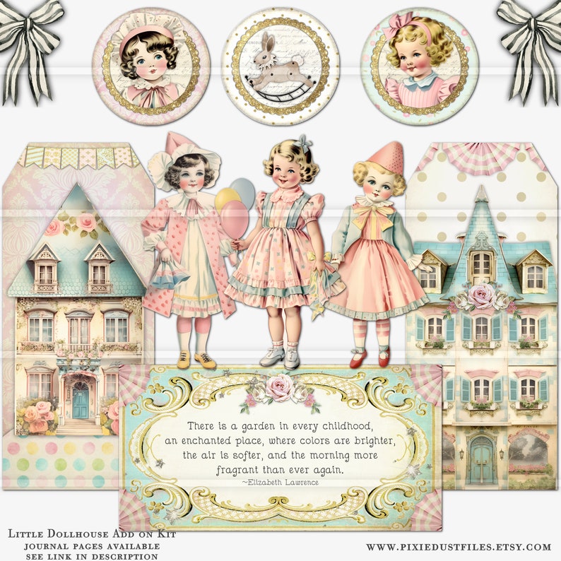 Paper Doll Junk Journal Kit, Tall and Slim Journal, Printable Kit ...