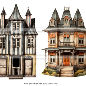 Printable Halloween Haunted Dollhouse, Junk Journal Digital Ephemera ...