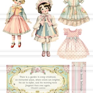 Paper Doll Junk Journal Kit, Tall and Slim Journal, Printable Kit ...