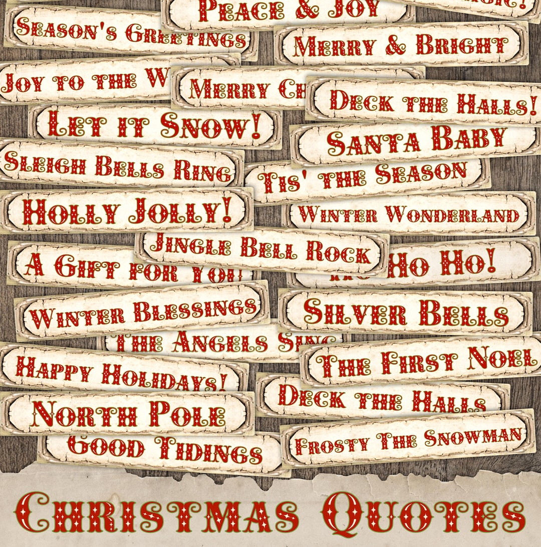 Printable Christmas Quotes & Words, Christmas Junk Journal Kit, DIGITAL ...