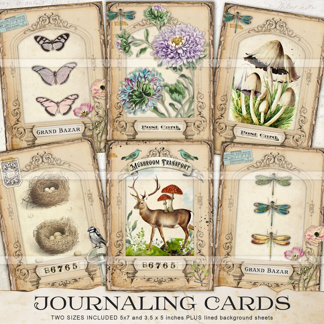 Printable Journaling Cards, Junk Journal Kit, Journal Card, Digital ...