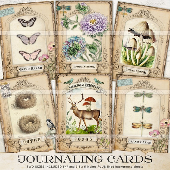 Printable Journaling Cards Junk Journal Kit Journal Card - Etsy