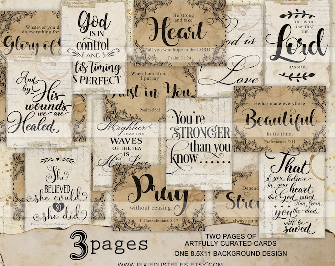 1/8 Lb of Vintage Religious Book Pages & Paper Ephemera Bundle for ...