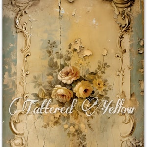 Tattered Yellow Junk Journal Kit, Digital Papers, Green Printable ...