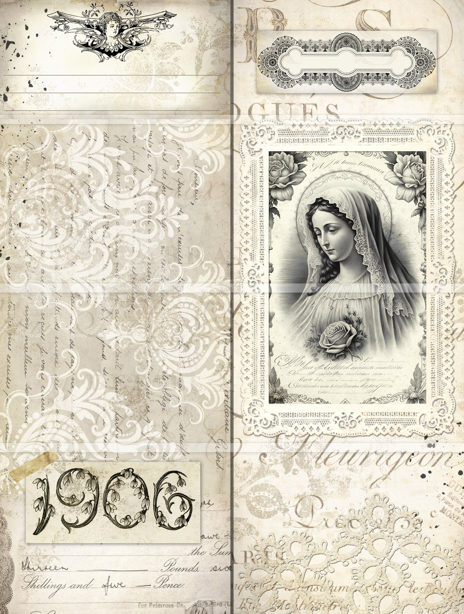 Printable Junk Journal Kit, Catholic Prayer Journal, Sacred Heart of ...