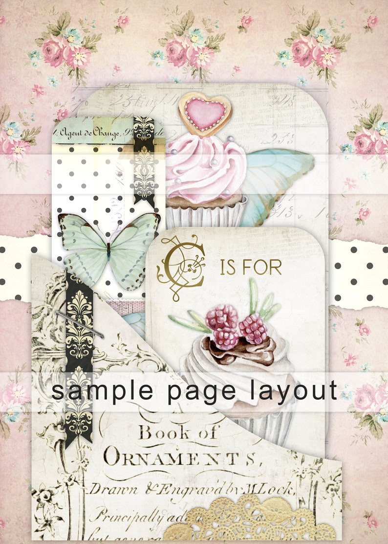 Cupcake Junk Journal Kit Printable Recipe Card Baking Journal Cooking ...
