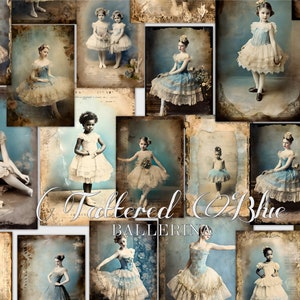 Tattered Blue Junk Journal Kit, Ballerina, Digital Papers, Ballet ...