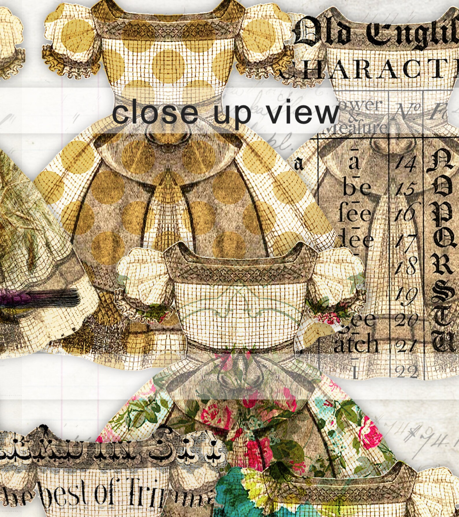 Printable Paper Doll Dress Digital Collage Sheet Junk Journal Kit ...