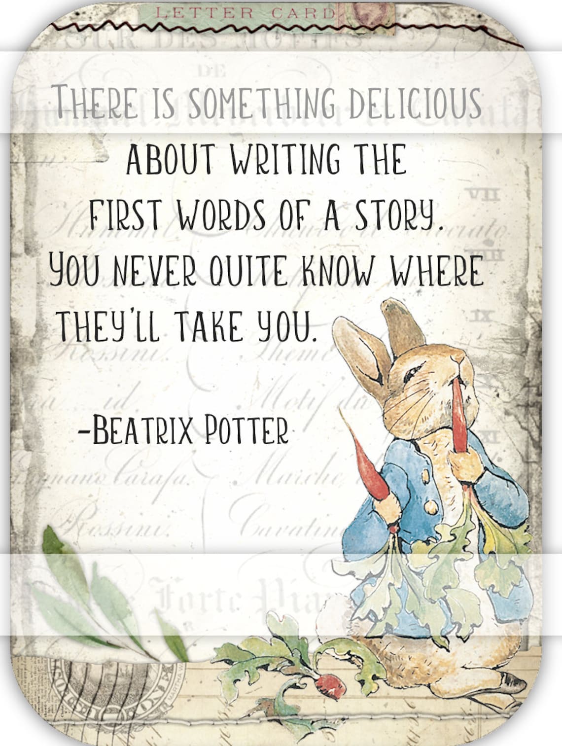 Printable Peter Rabbit Quotes Beatrix Potter Images Digital Collage ...