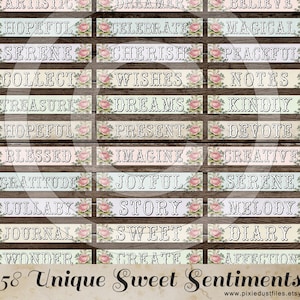Printable Positive Quotes, Words, Vintage Shabby Chic Labels, Junk ...