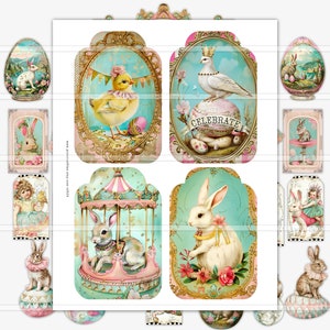 Hippity Hop Easter Crafting Printable Kit, Junk Journal Ephemera ...