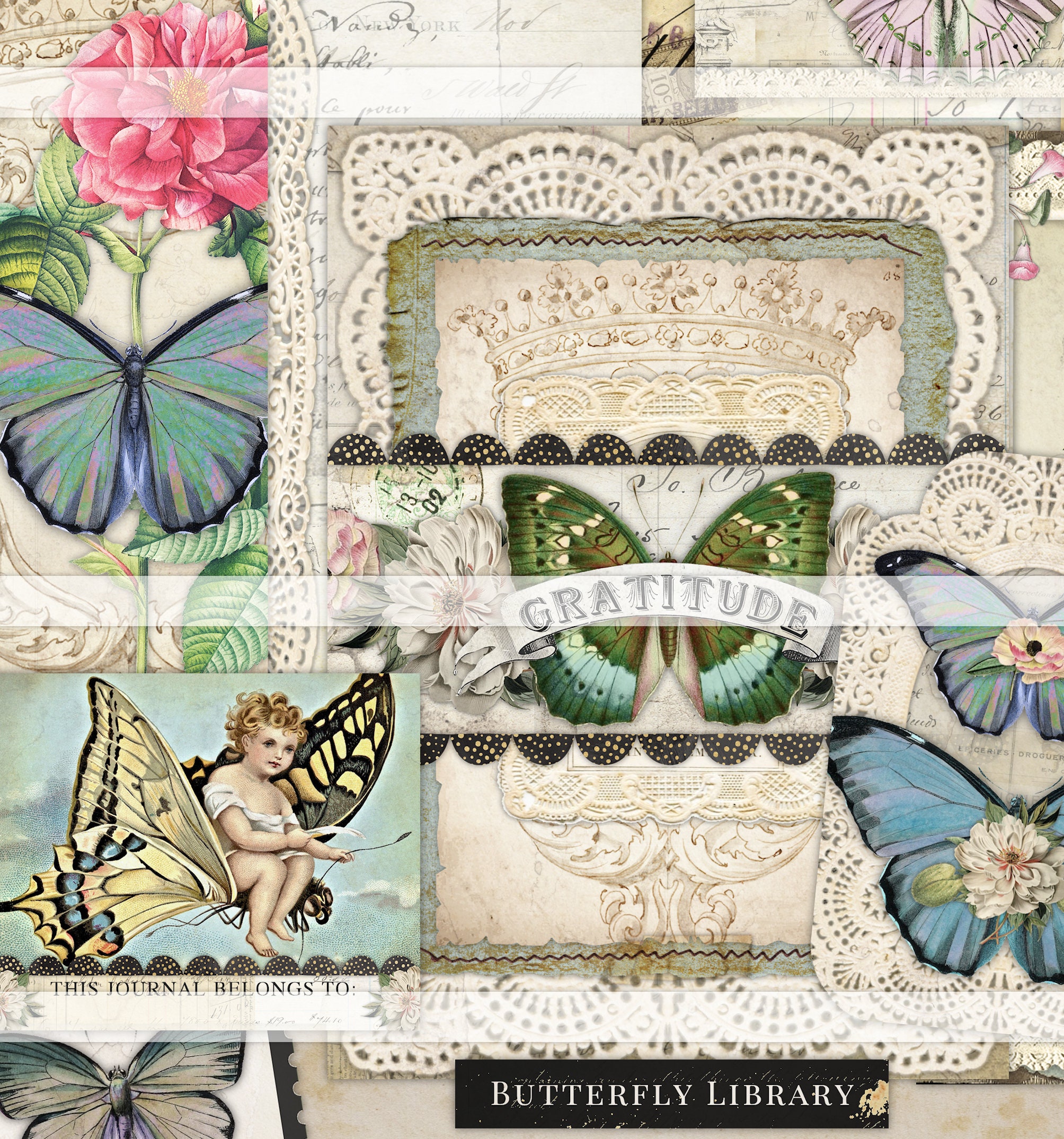 Fairy Junk Journal Kit, Printable Journal Pages, Cover, Vintage ...