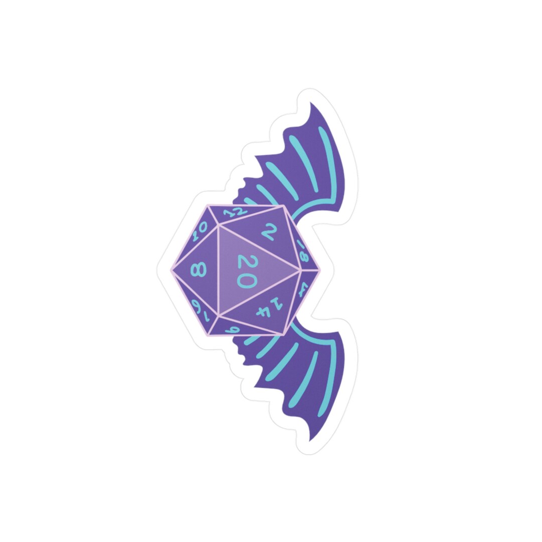 Purple and Blue D20 With Wings Kiss-cut Vinyl Decals - Etsy