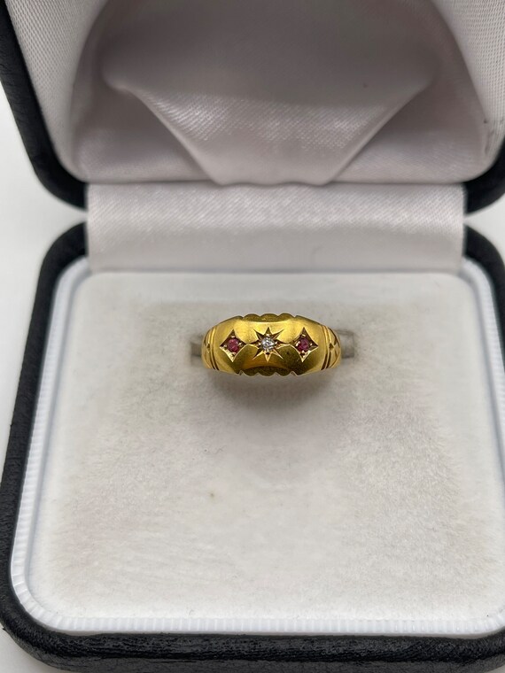 18ct Gold Ruby and Diamond Ring - Etsy
