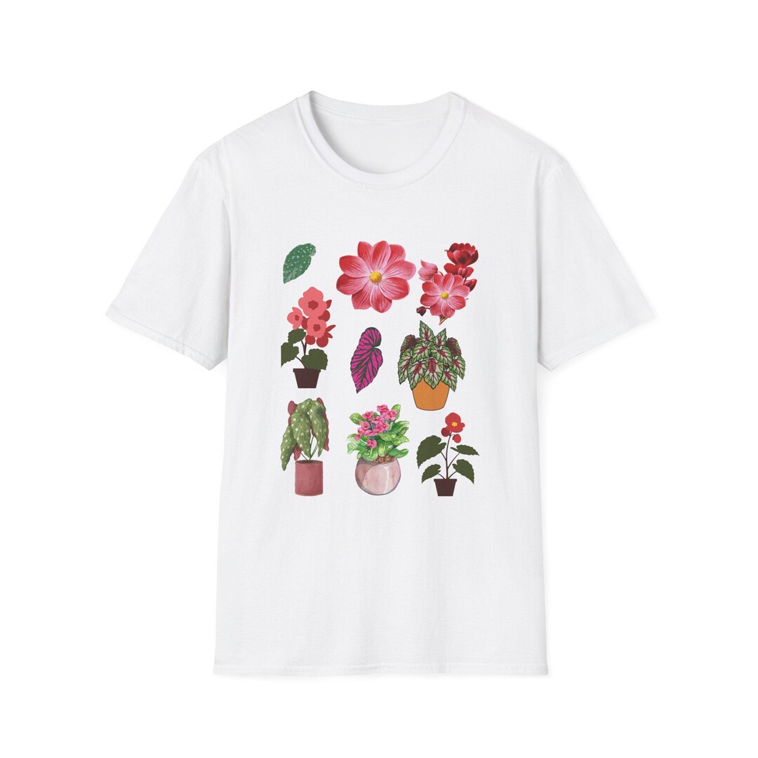 Begonia Flower Plants T-shirt - Etsy