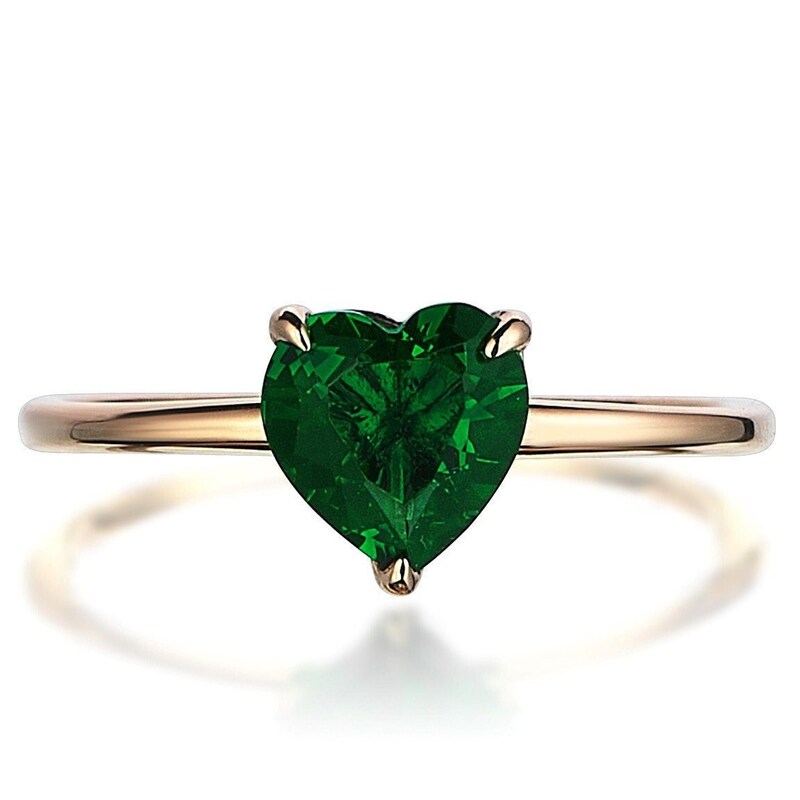 Emerald Heart Ring - Etsy
