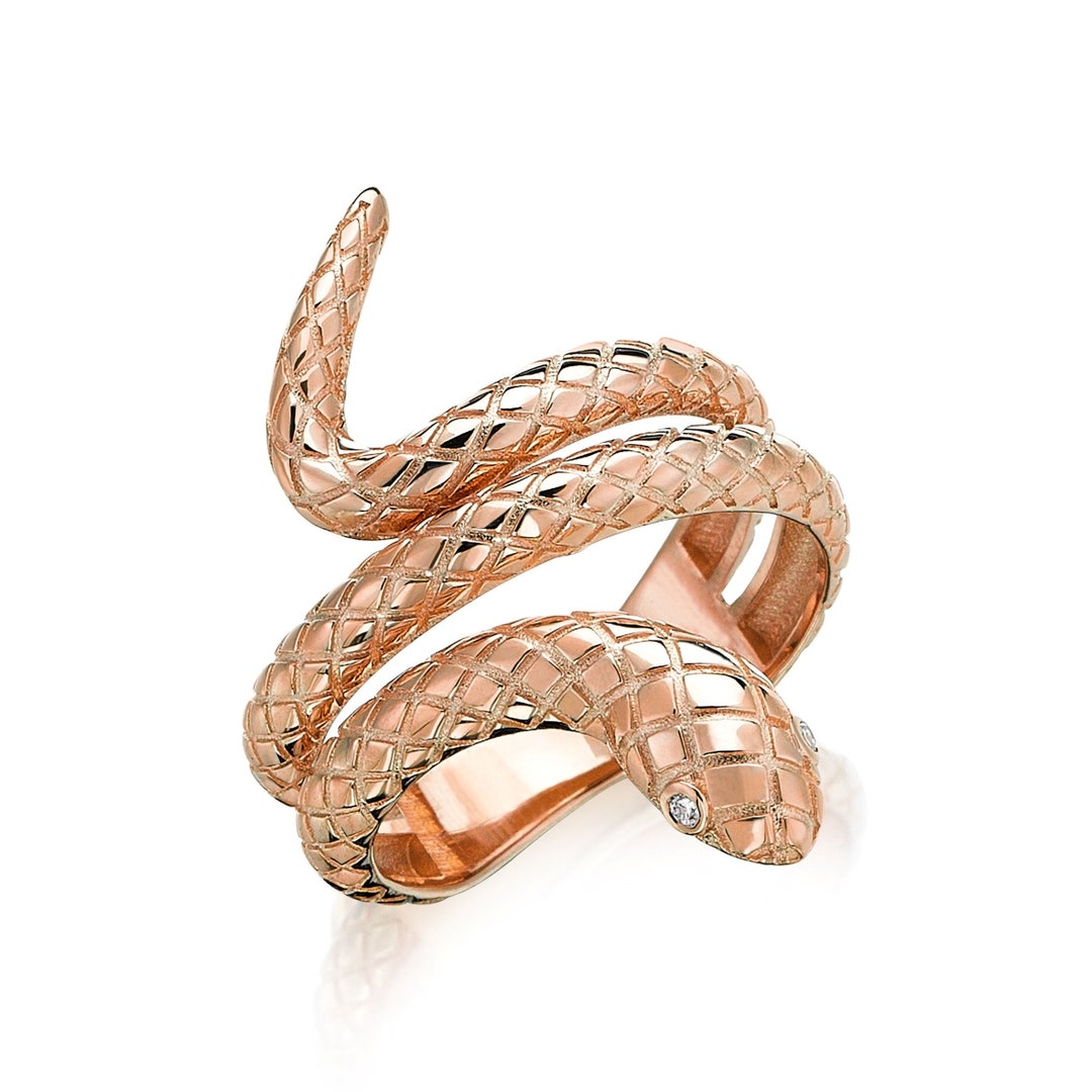 14K Solid Gold Snake Ring, Snake Ring, Christmas, Christmas Gift ...
